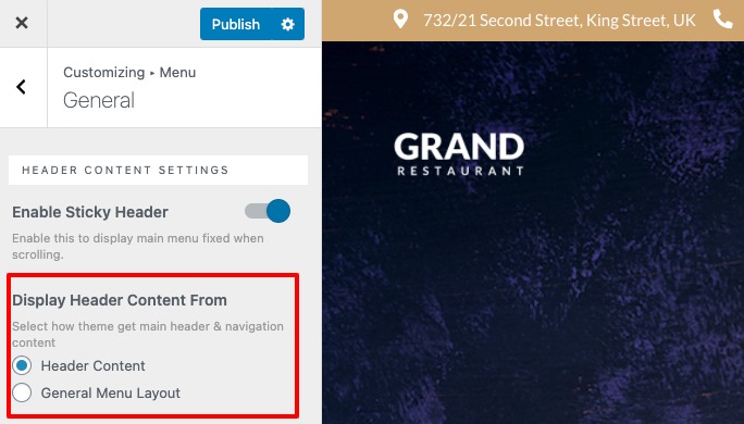 What’s different between header creator options using “General Menu ...
