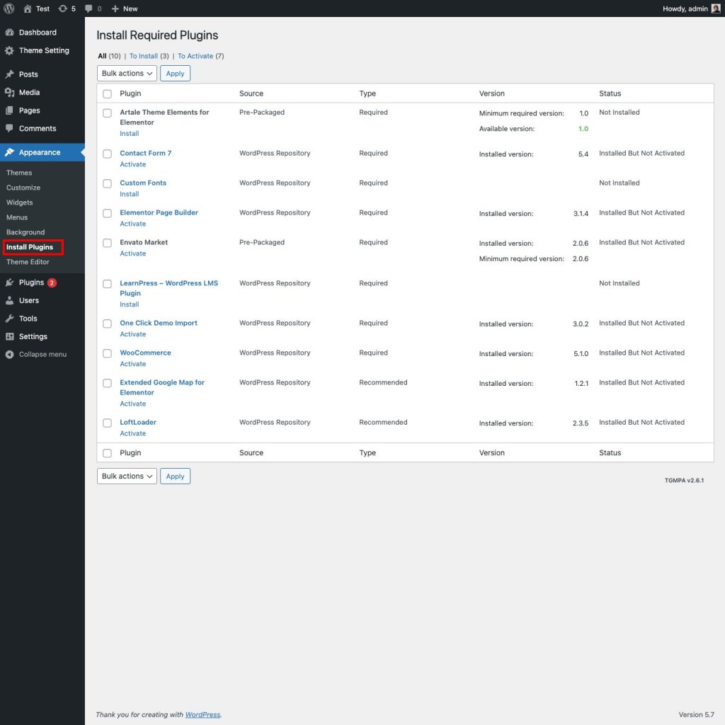 Installation – Themes Documentations