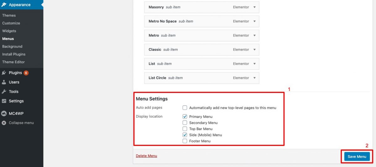 Setting up header & navigation menu using “General Menu Layout” – ThemeGoods Documentations