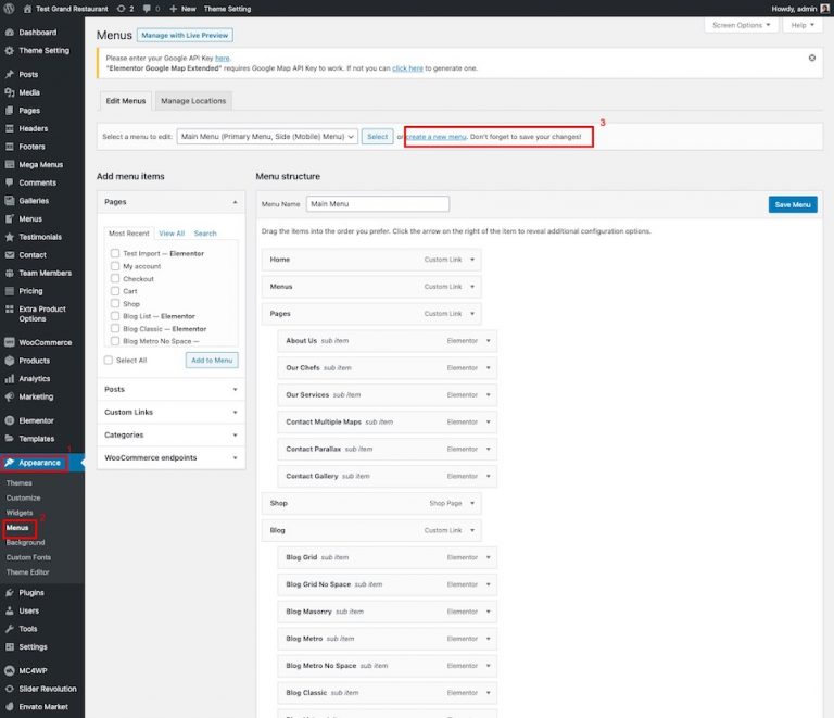 Setting Up Header And Navigation Menu Using “general Menu Layout” Themes Documentations