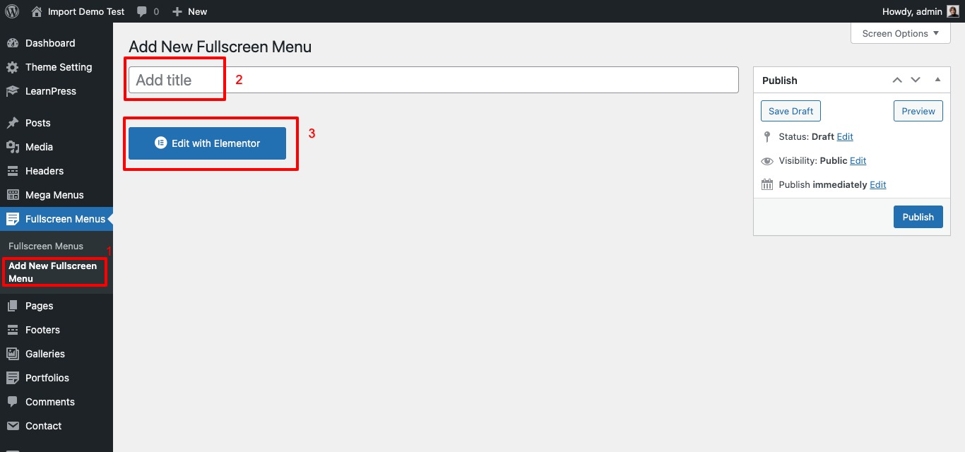 Creating Fullscreen menu using Elementor – ThemeGoods Documentations