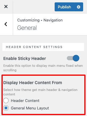What’s different between header creator options using “General Menu ...