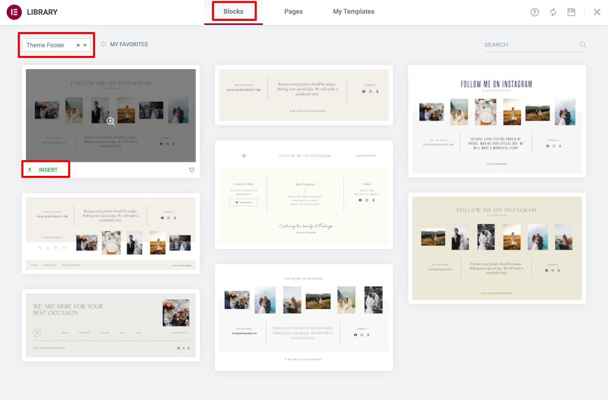 Setting up Footer Content using Elementor – Themes Documentations