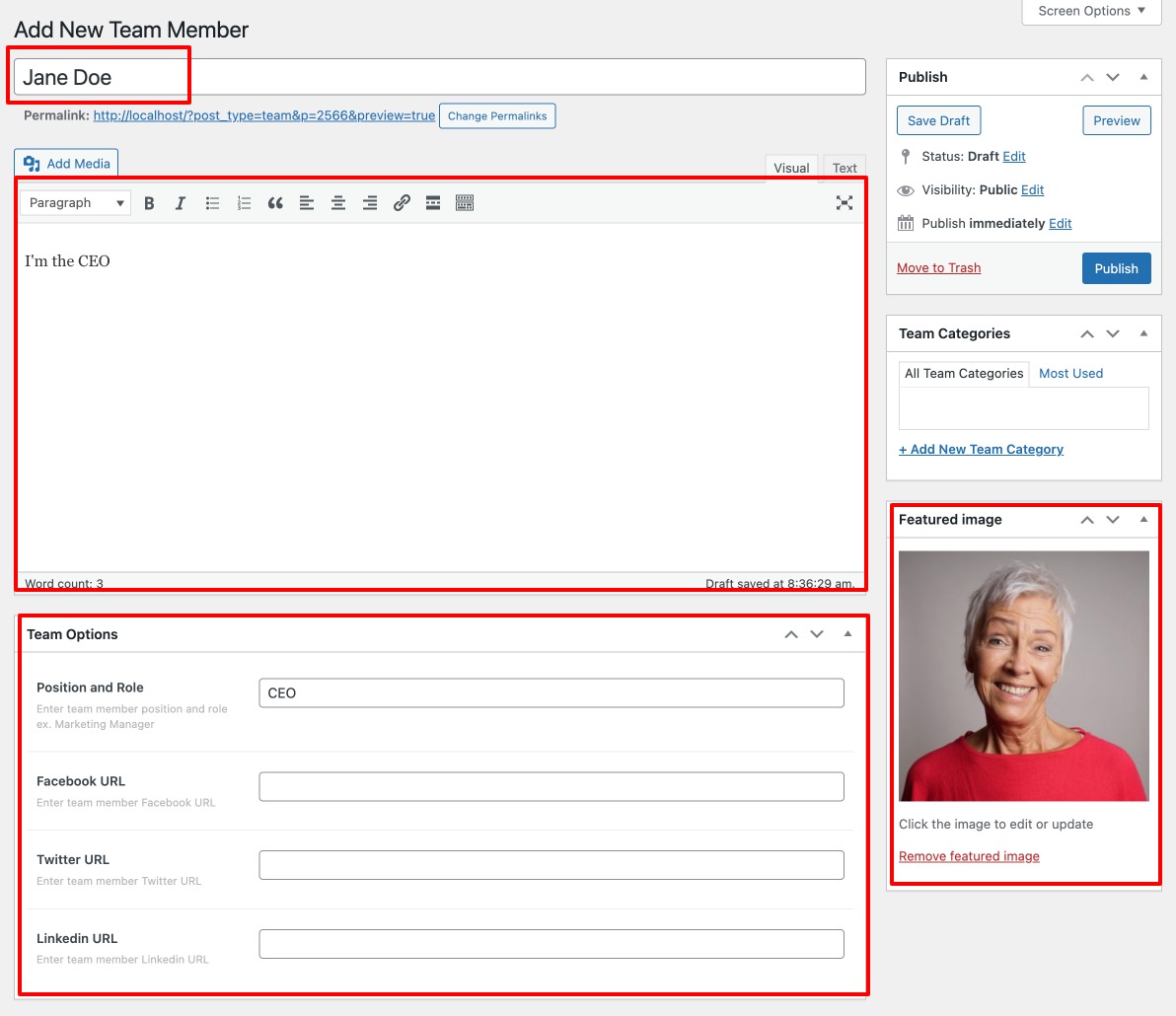Create a Team Members Post – ThemeGoods Documentations