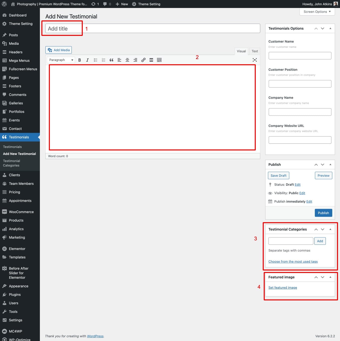 Create a Testimonial Post – ThemeGoods Documentations