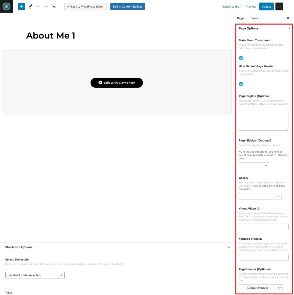 Page Options – ThemeGoods Documentations