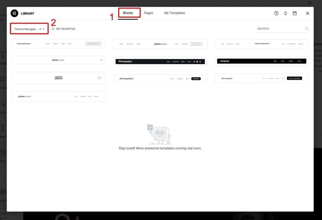 Setting up header & navigation menu using Elementor – Themes Documentations