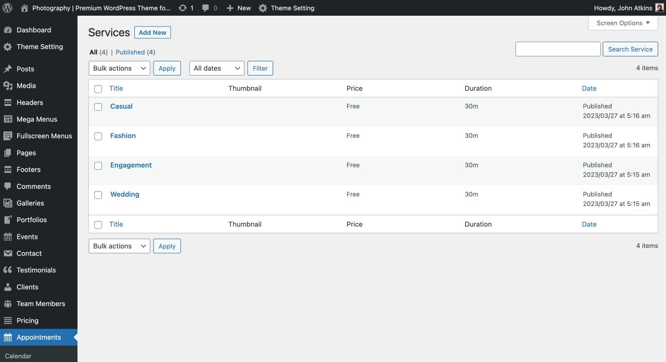 How to create services – ThemeGoods Documentations